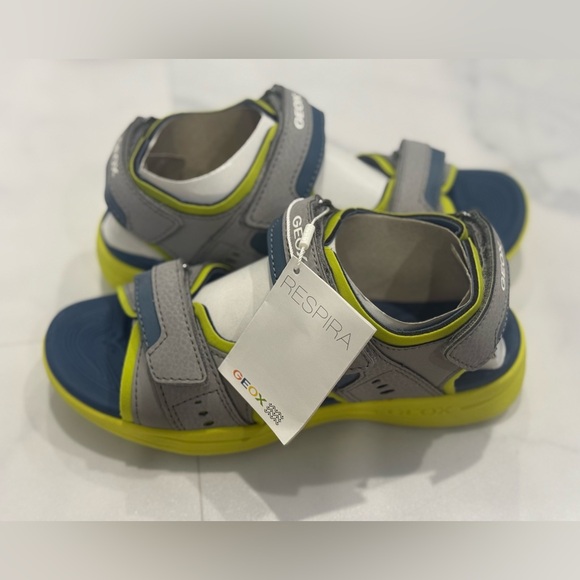 Geox | Shoes | Geox Blue And Gray Kids Sandals With Velcro Straps And ...